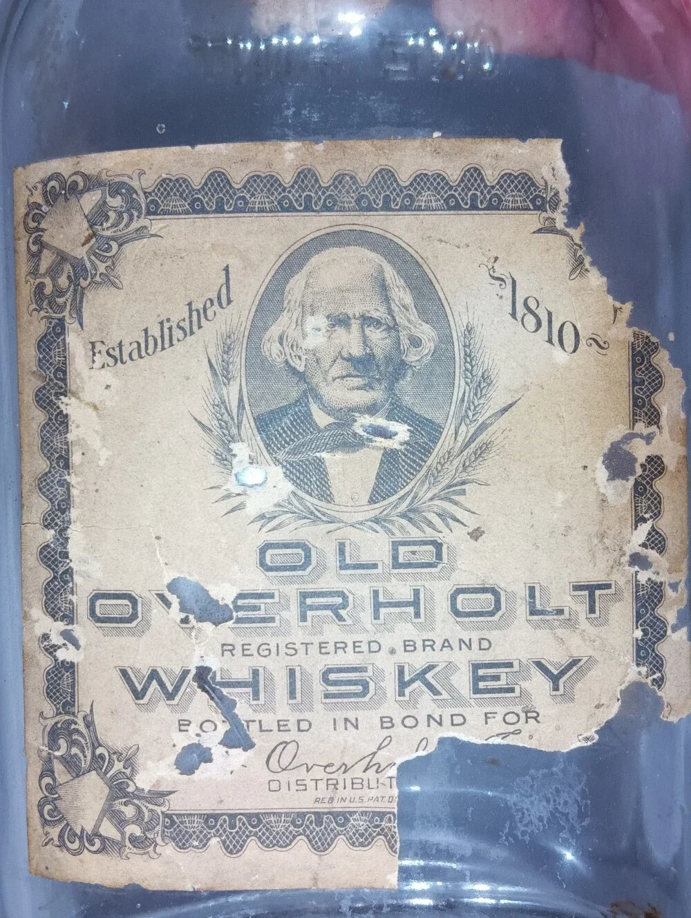 Accents | Old Overholt Whiskey Clear Glass Bottle With Vintage Label ...